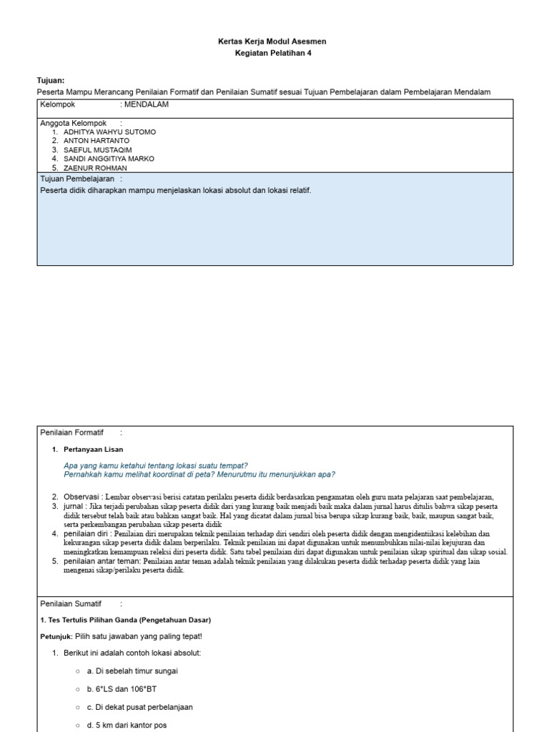 LK Modul 4 KP4 Asesmen PM.docx | PDF