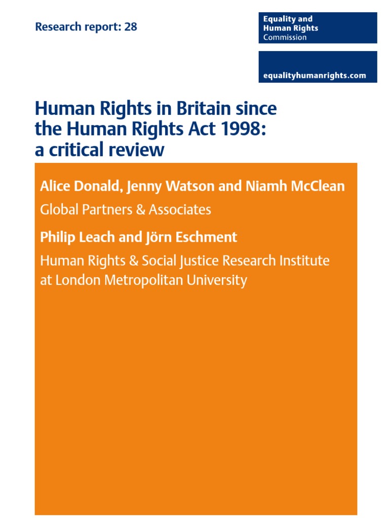 Human Rights in Britain Since The Human Rights Act 1998 - A Critical ...