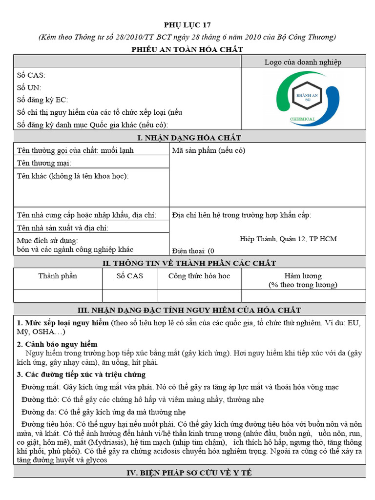 Msds of Nh4cl | PDF