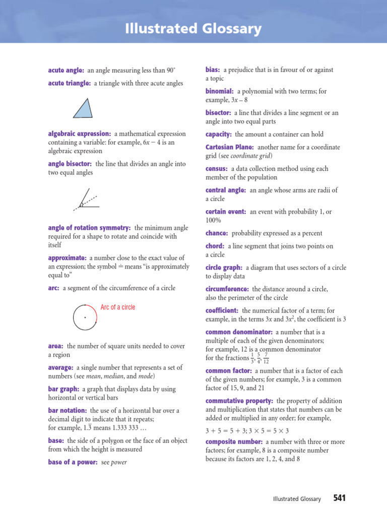 Illustrated Glossary of Math Terms | PDF | Rectangle | Circle