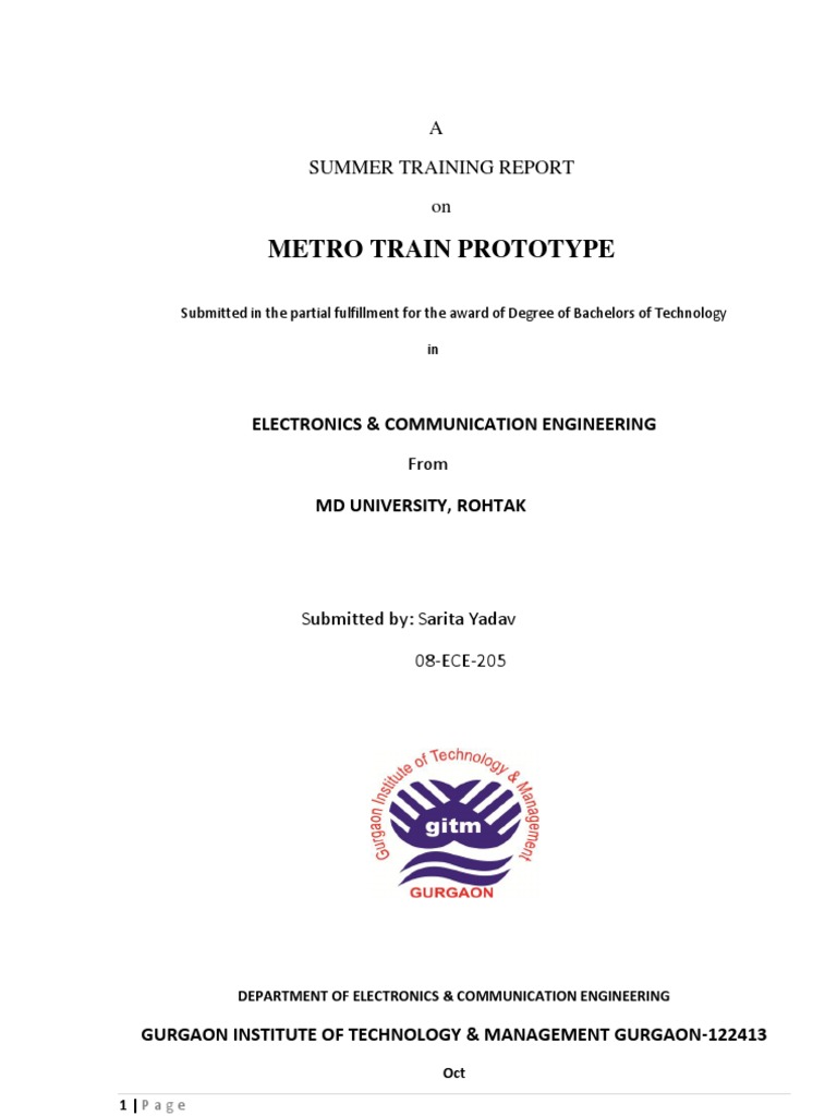 Metro Train Prototype: A Summer Training Report On | PDF | Resistor | Printed Circuit Board