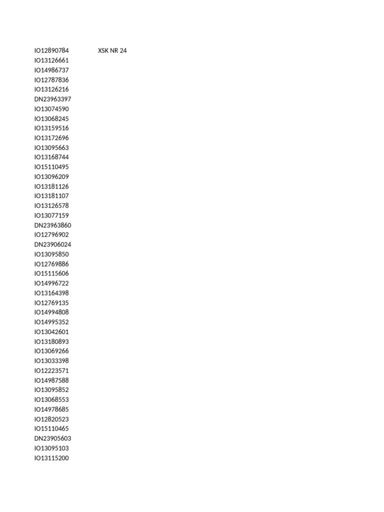 List of IO and DN Numbers | PDF