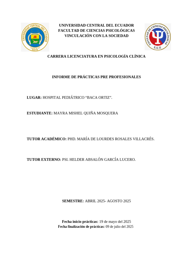 PPP informe-Mishel Quiña.- Corregido. | PDF | Depresión (estado de ánimo) | Ansiedad