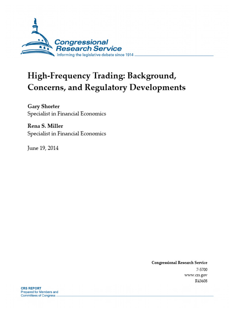 High-Frequency Trading - Background, Concerns, and Regulatory ...