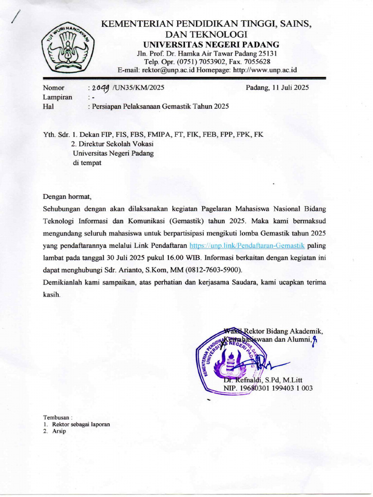 Persiapan Pelaksanaan Gemastik Tahun 2025 | PDF