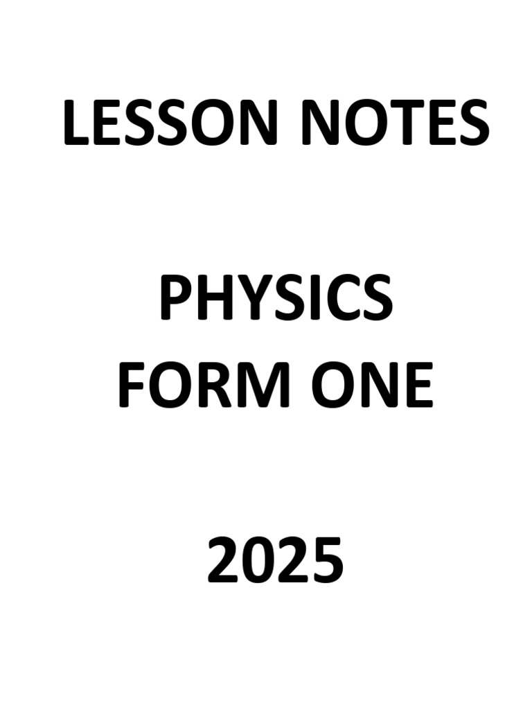 Introduction to Physics for Form One | PDF | Physics | Natural Sciences