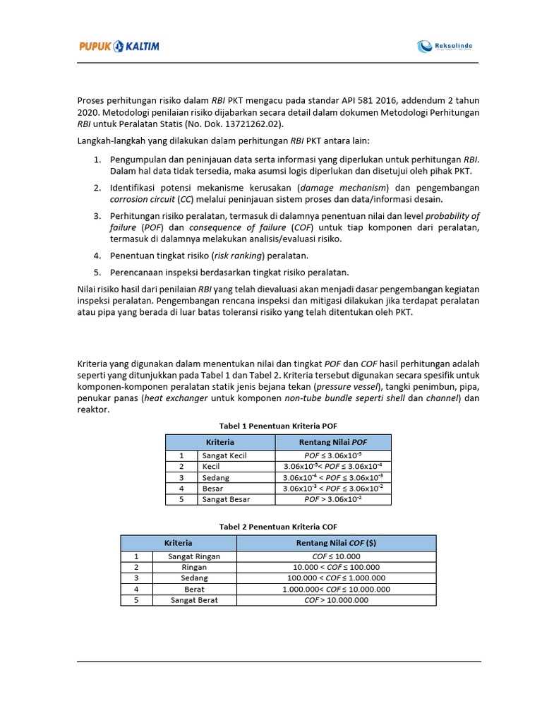 Matriks Risiko dalam Penilaian RBI | PDF