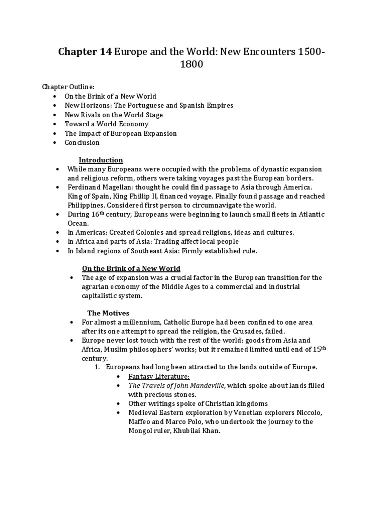 Chapter 14 Europe and The World | PDF | Qing Dynasty | Slavery