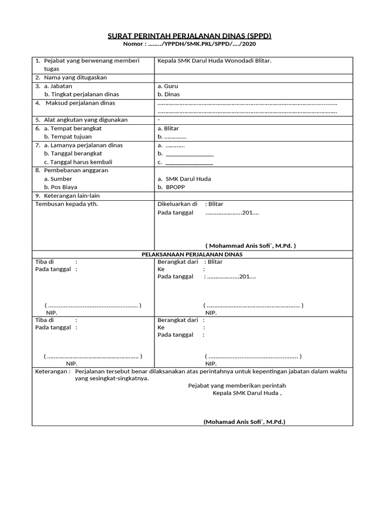 Contoh SPPD | PDF