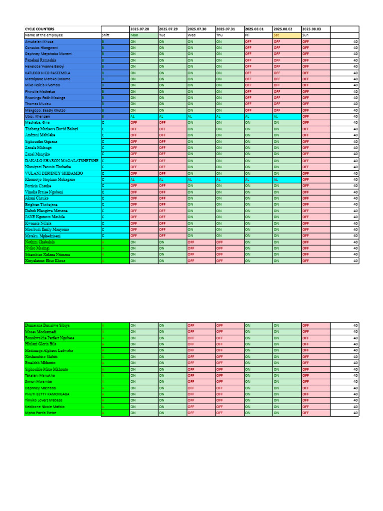 Cycle Counters We20 - Sheet3 | PDF