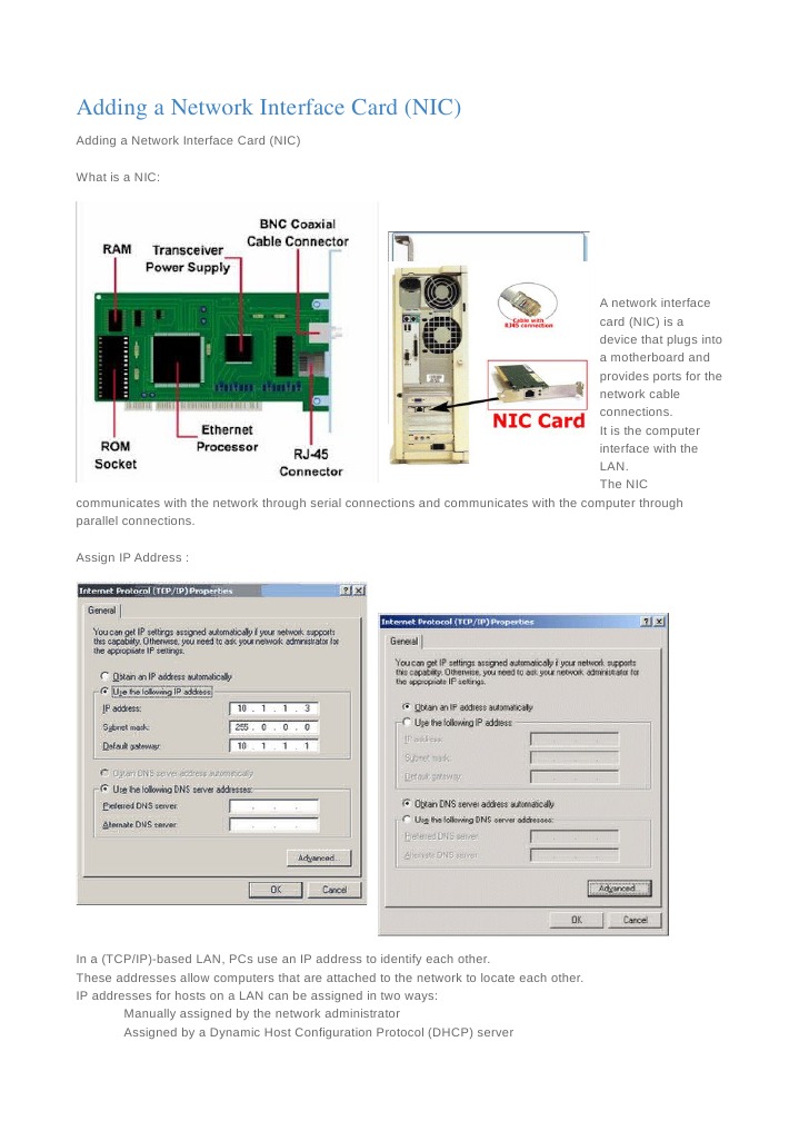 NIC and IP | PDF