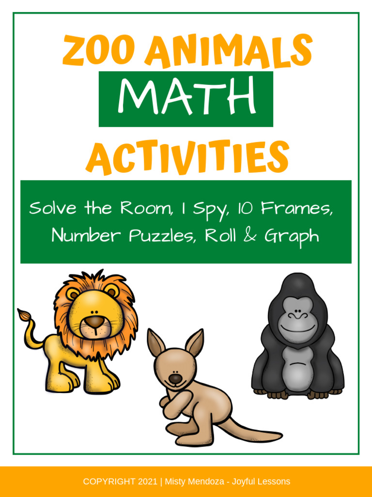 Zoo Animals Themed Math Activities For Preschool and Kindergarten | PDF
