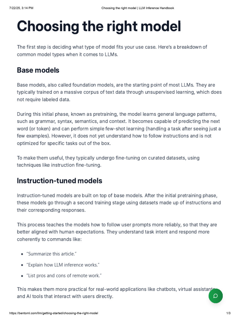 Choosing The Right Model - LLM Inference Handbook | PDF | Computational Neuroscience | Computer ...