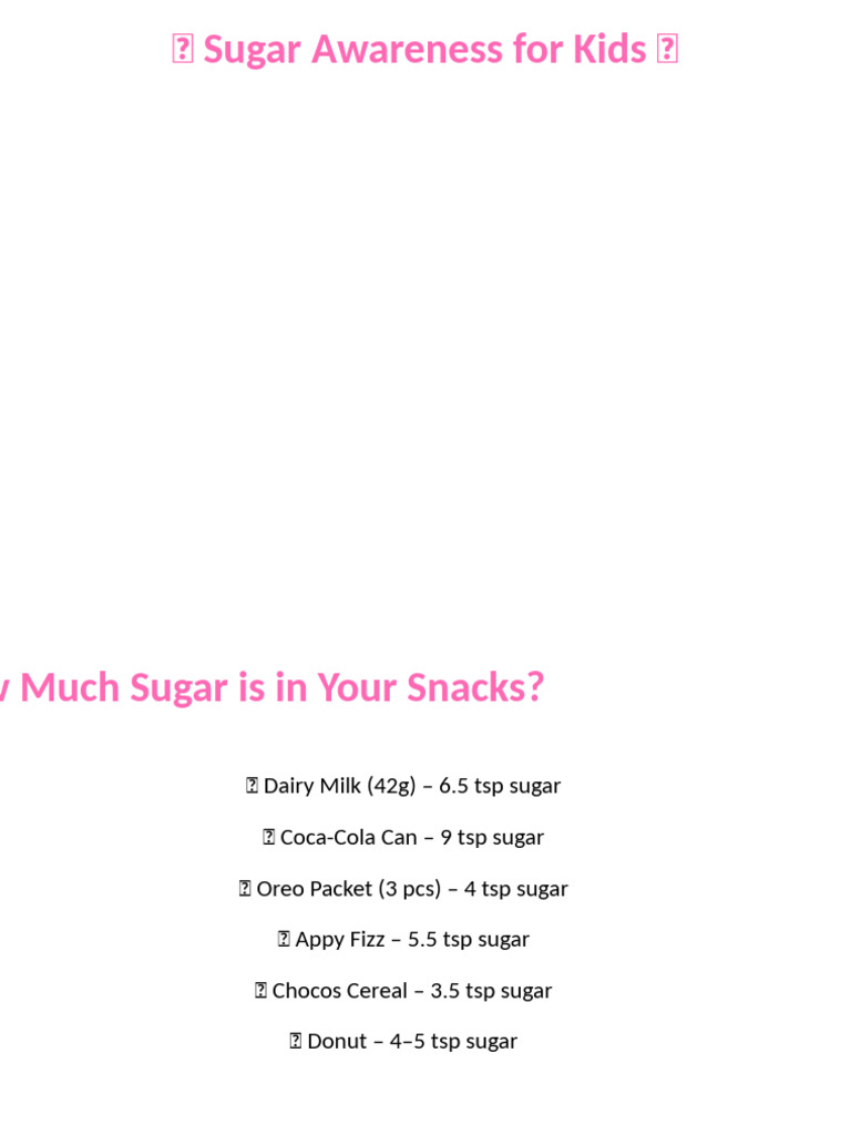 Sugar Awareness Presentation | PDF