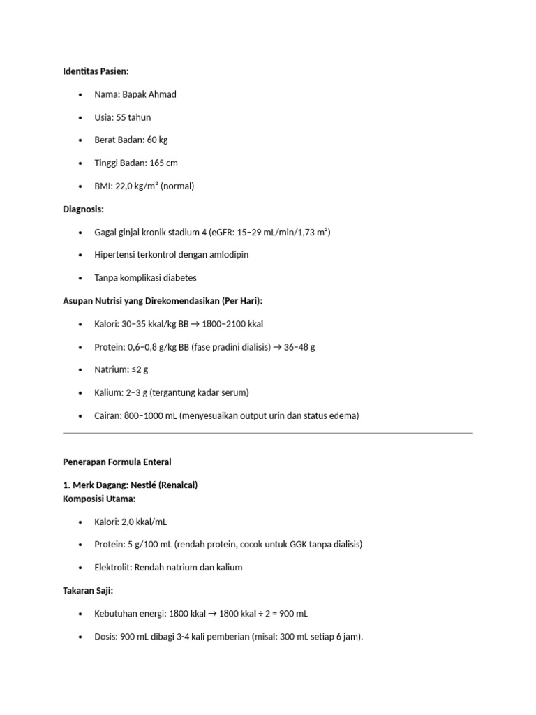 Tugas Formula Enteral Muhammad Renladi | PDF