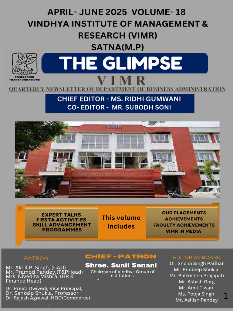April - June 2025, Glimpse Vol. 18 | PDF