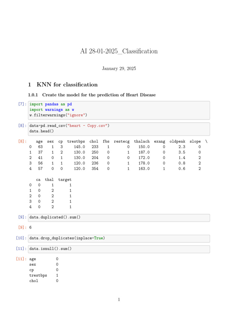 AI 28-01-2025 - Classification | PDF | Statistical Data Types | Algorithms