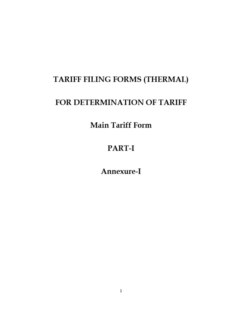 Thermal Tariff Filing Forms Guide | PDF | Loans | Refinancing