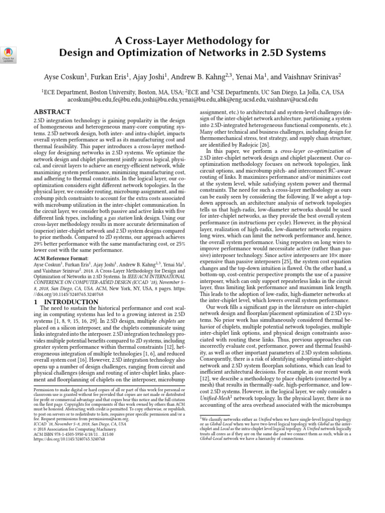 Cross-Layer Optimization for 2.5D Networks | PDF | Network Topology ...