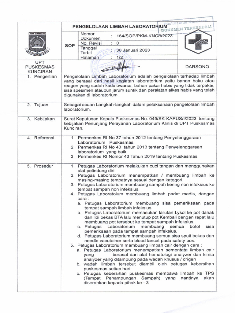 164 Pengelolaan Limbah Laboratorium | PDF