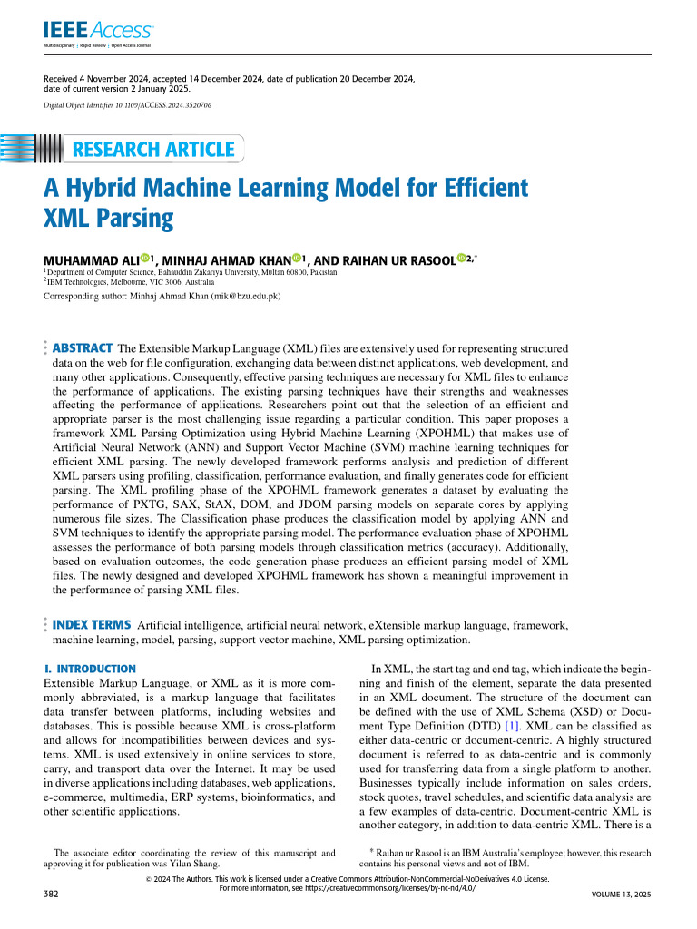 Hybrid ML Model for XML Parsing Efficiency | PDF | Support Vector ...