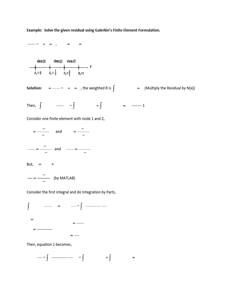 Galerkin Method Element Formulation With Example.docx | PDF | Mathematical Analysis ...