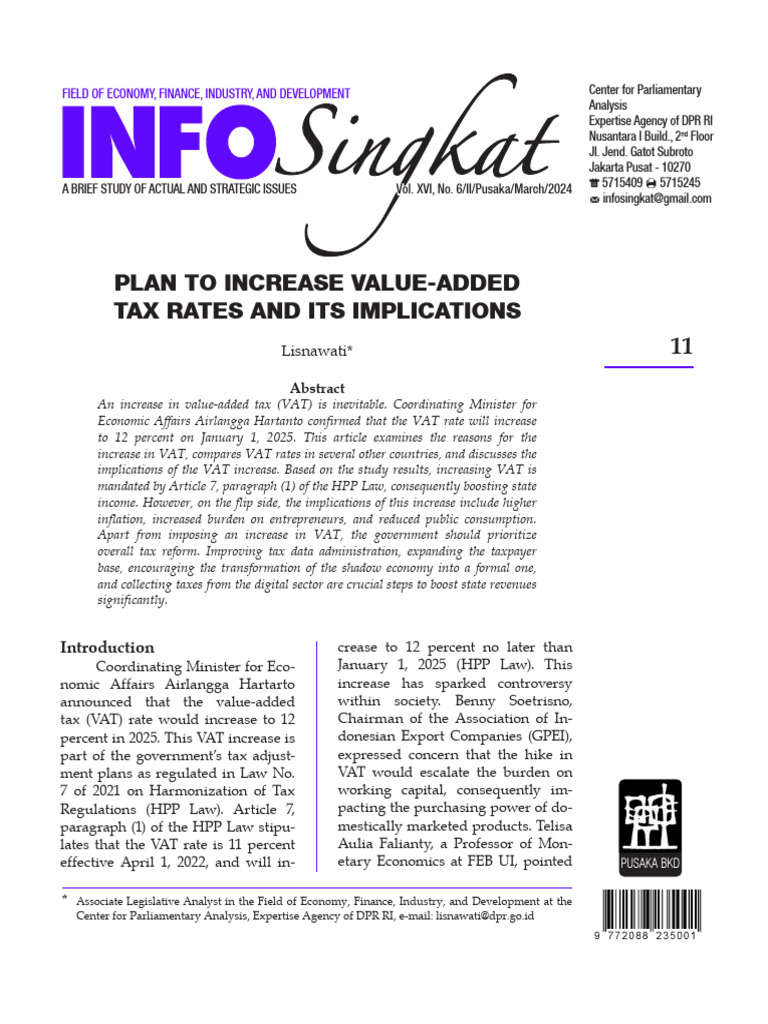 VAT Increase to 12% by 2025: Impacts | PDF | Taxes | Value Added Tax