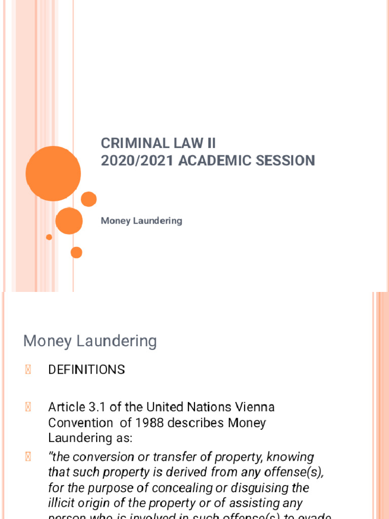 Criminal Law Money Laundering - Phoenix | PDF