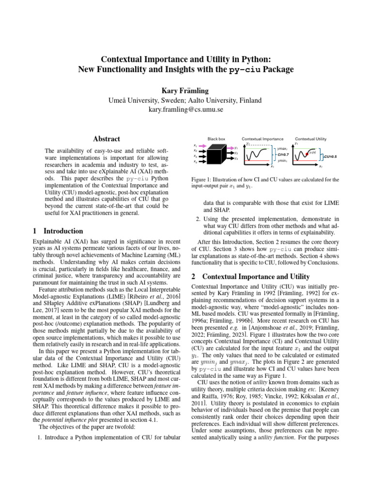 Contextual Importance and Utility in Python: New Functionality and Insights With The Package ...