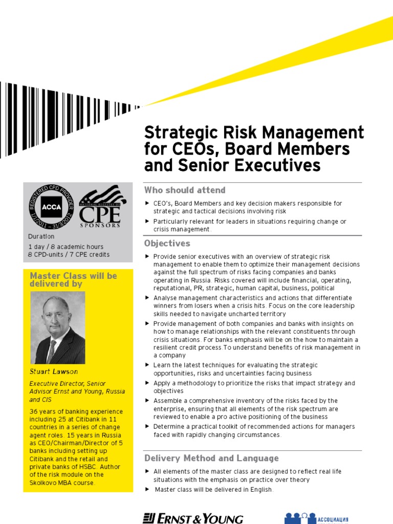 FinalfinalStrategic Risk Management Flyer | PDF | Risk | Risk Management