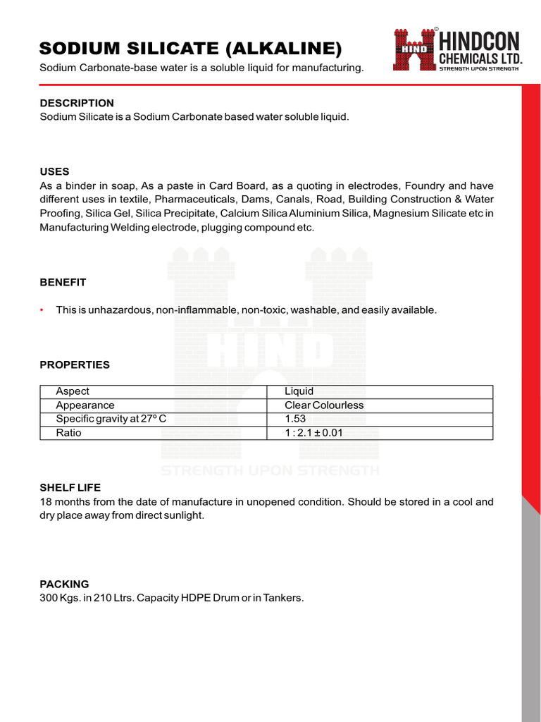 Sodium Silicate Uses and Properties Guide | PDF | Water | Sodium