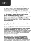 Prefect Interview | PDF | Community | Teachers