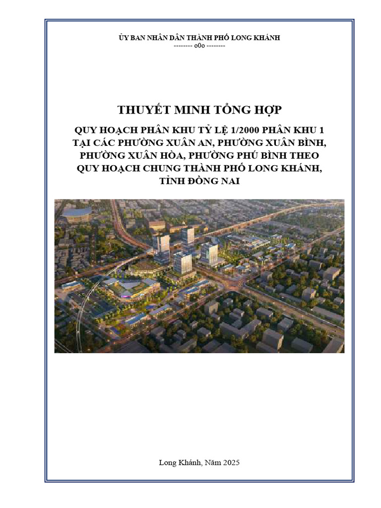 Thuyet Minh Tong Hop Quy Hoach Phan Khu Tai Xuan An Phu Binh Xuan Hoa Phu Binh QD 1100 | PDF
