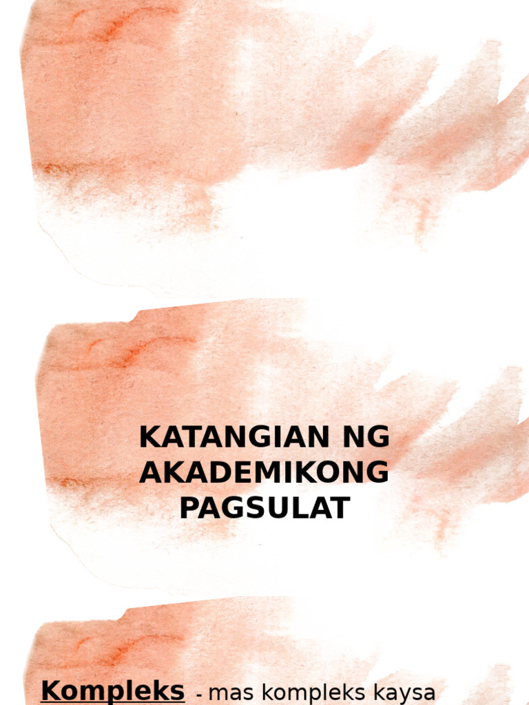 Katangian NG Akademikong Pagsulat | PDF