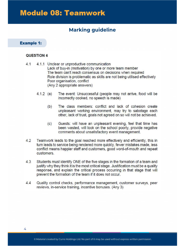 Module 08 Teamwork Workbook MG | PDF