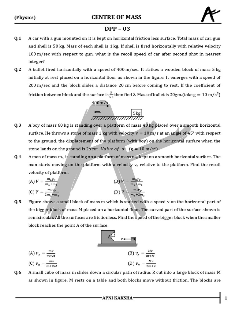 Dynamics of Mass on Platforms | PDF | Mass | Friction