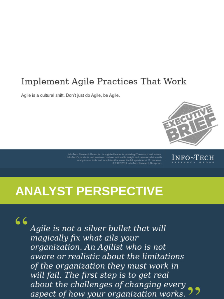 It Implement Agile Practices That Work Executive Brief V4 | PDF | Agile ...