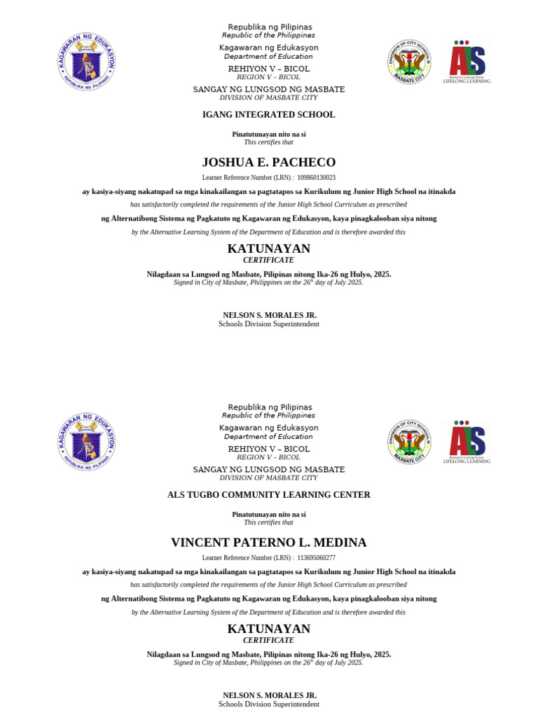 2025 Als Certificate Diploma Latest | PDF