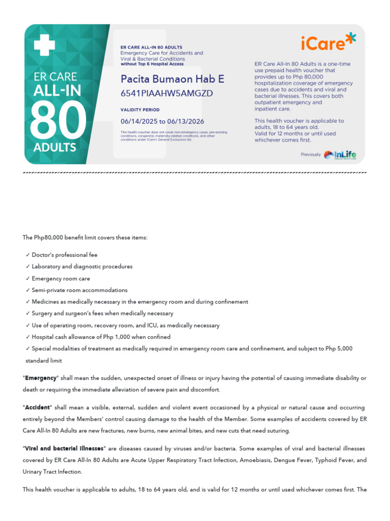 ER Care All-In 80 Adults Overview | PDF | Surgery | Emergency Department