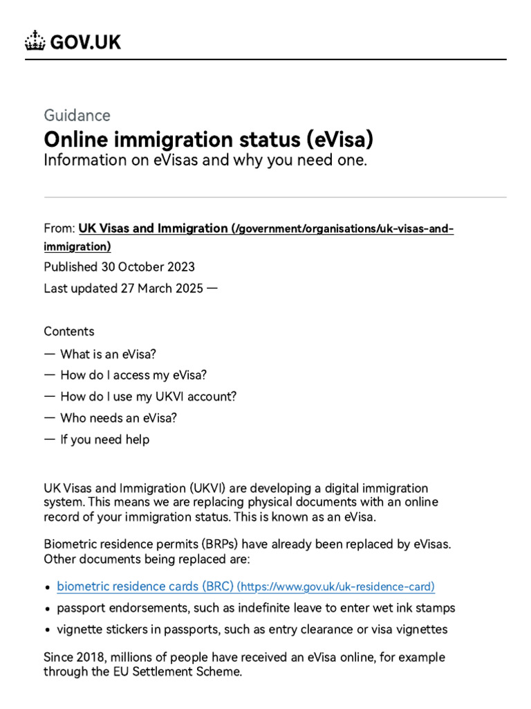 Understanding Your UK eVisa Status | PDF | Travel Visa | Passport