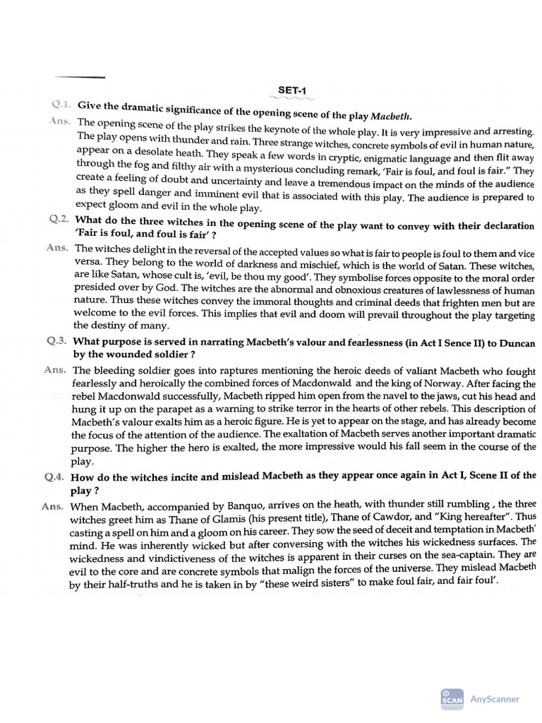 Macbeth QA | PDF