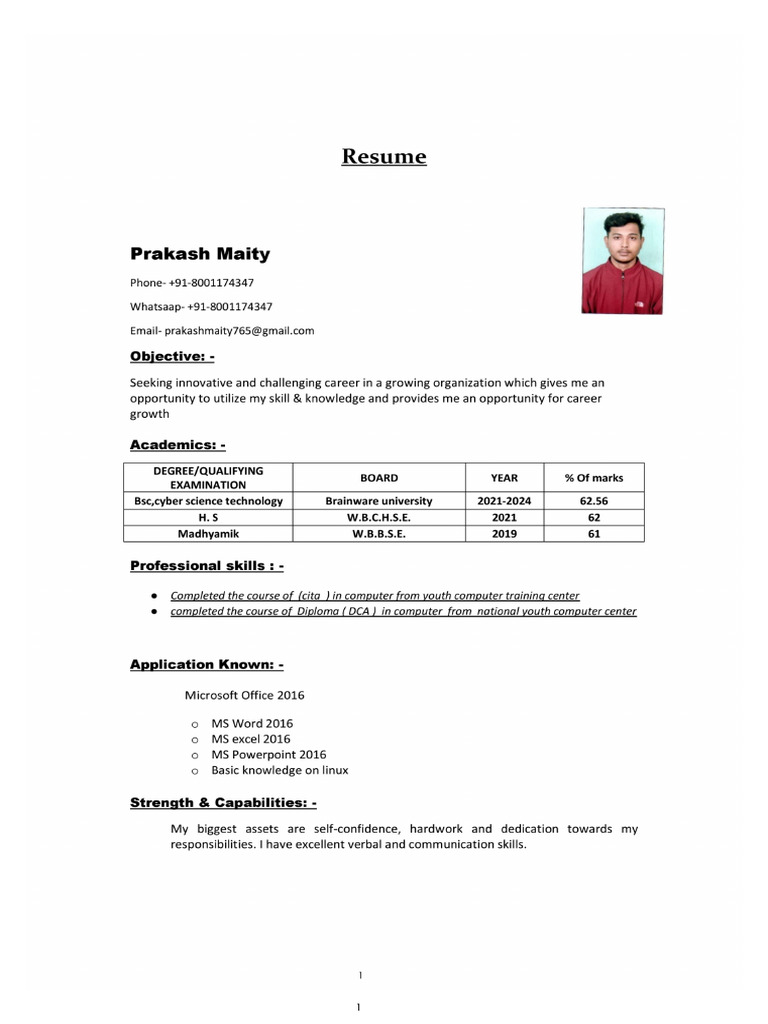 Prakash Maity CV All | PDF