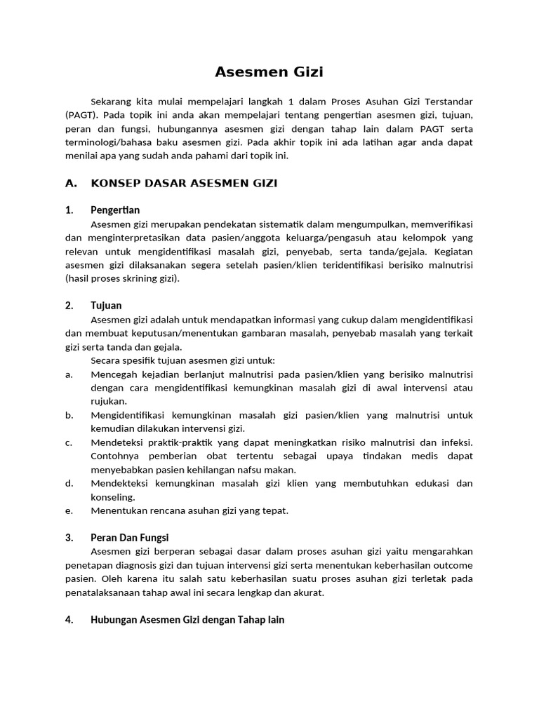 Asesmen Gizi | PDF