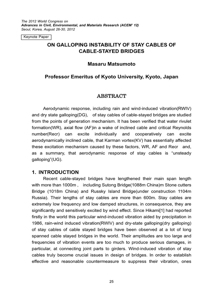 On Galloping Instability of Stay Cables of Cable-Stayed Bridges ...