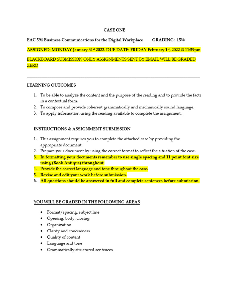 BlackBerry Case Study Assignment Guide | PDF | Learning | Communication