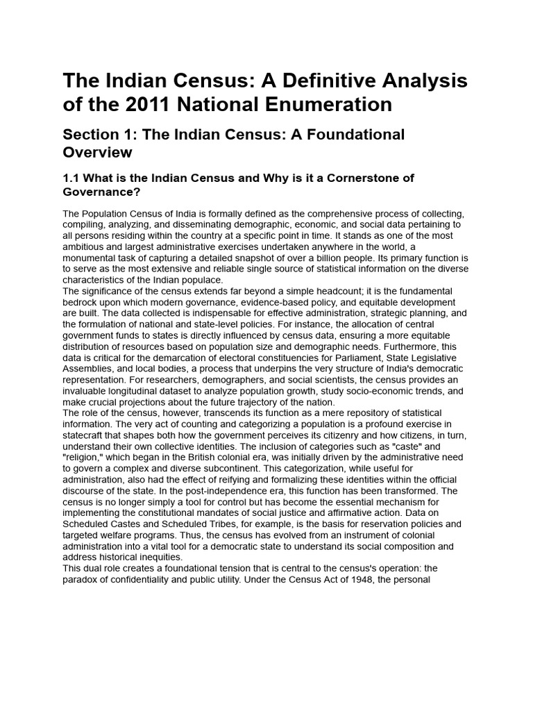 2011 Census Data Summary | PDF | Economic Growth | Census