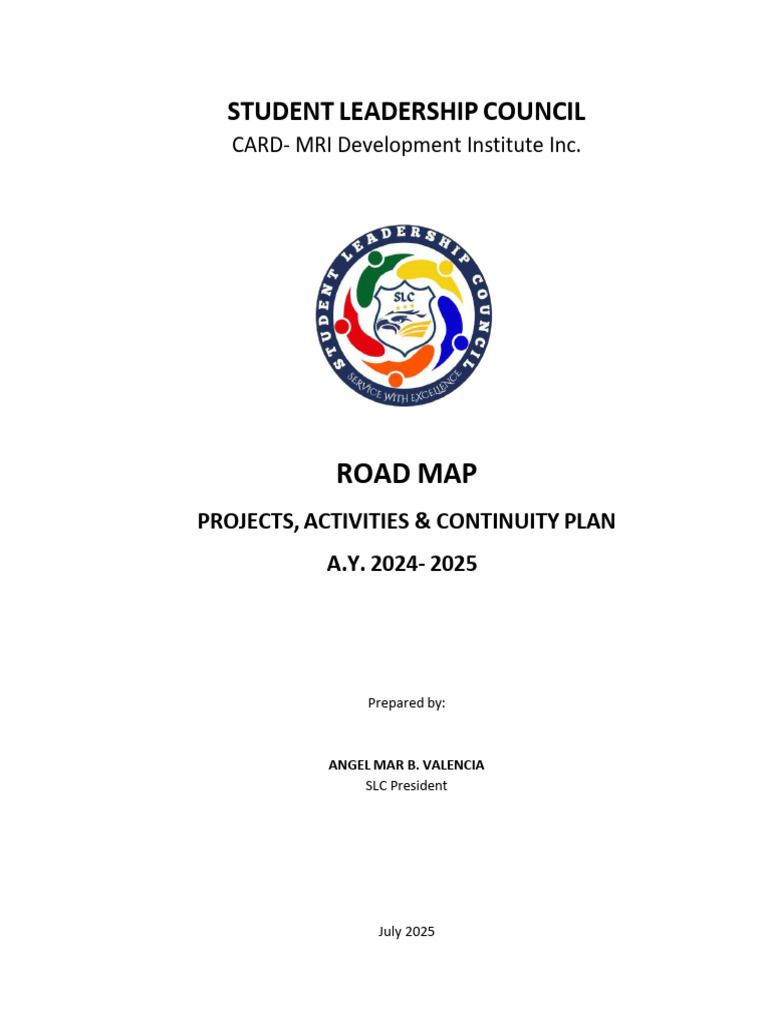 SLC Tagum Road Map Continuity Plan | PDF | Leadership | Innovation