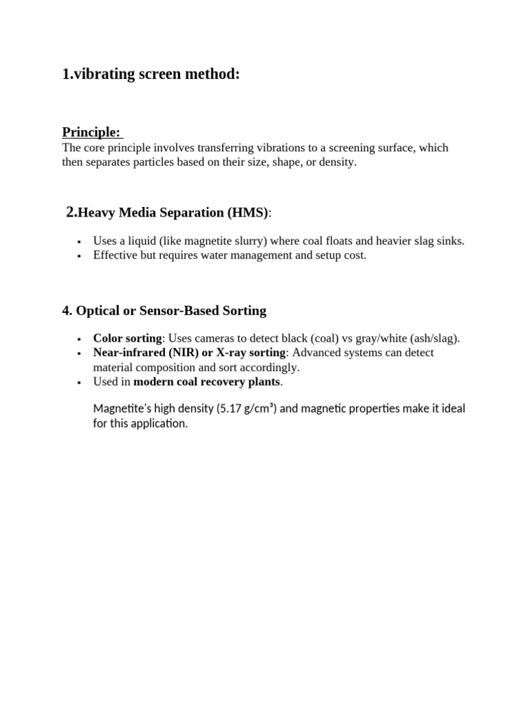 Coal Separation Method | PDF