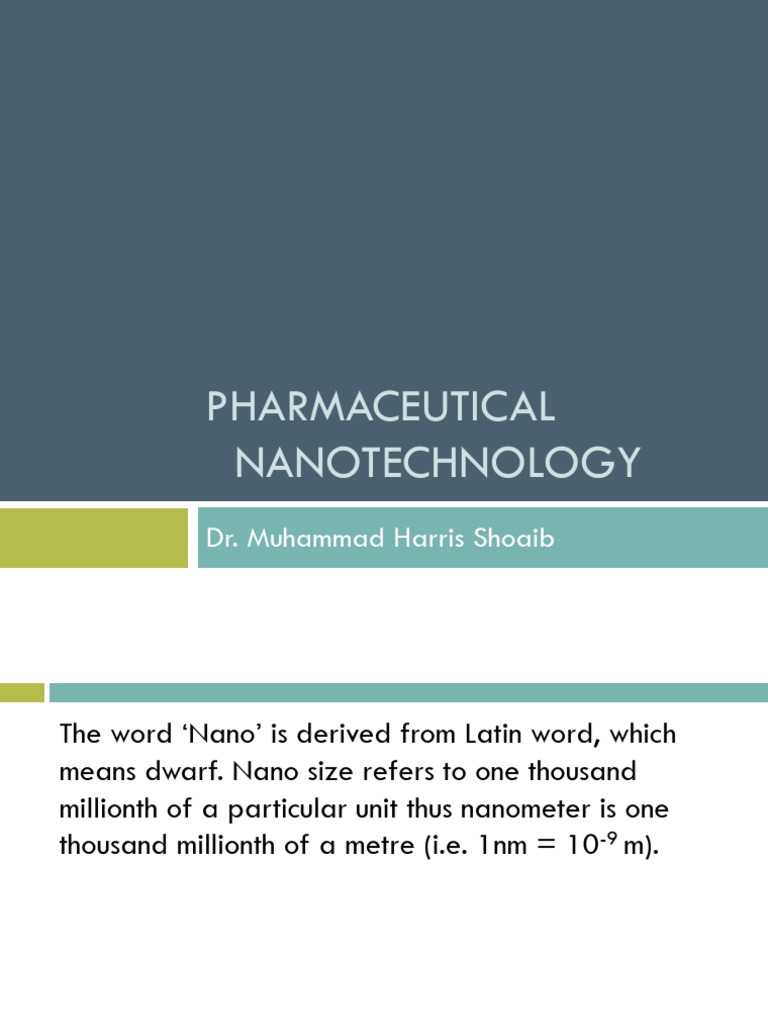 Pharmaceutical Nanotechnology Overview | PDF | Nanotechnology | Emulsion