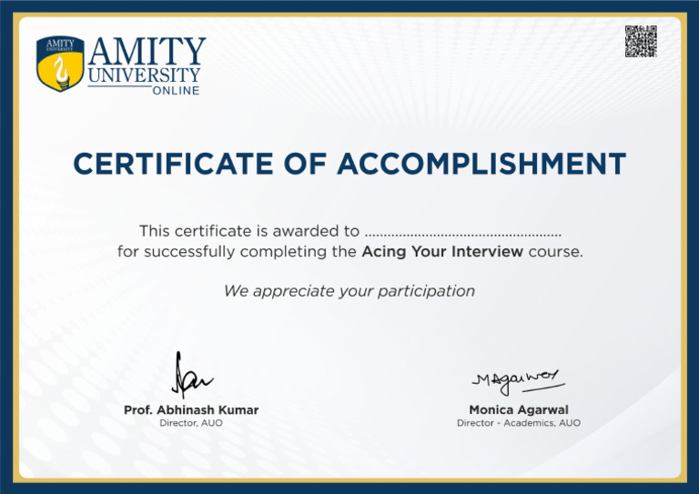 Certificate Acing Your Interview | PDF